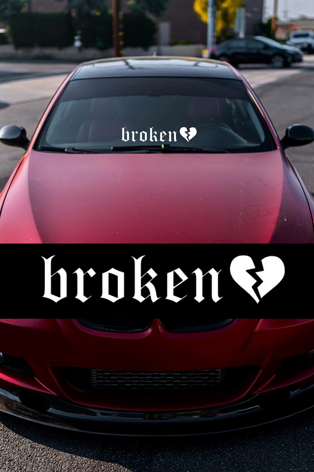 BROKEN JDM Vinyl Decal Sticker - Windshield Banner, Window Sticker ...