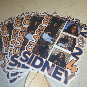 7 X 8 Custom Fans, Photo Fans, Grad/graduation Fans, Gender Reveal Fans ...