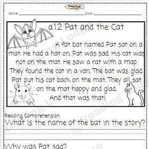 Short A Reading Comprehension Worksheets: Phonics Practice (PDF) - Etsy