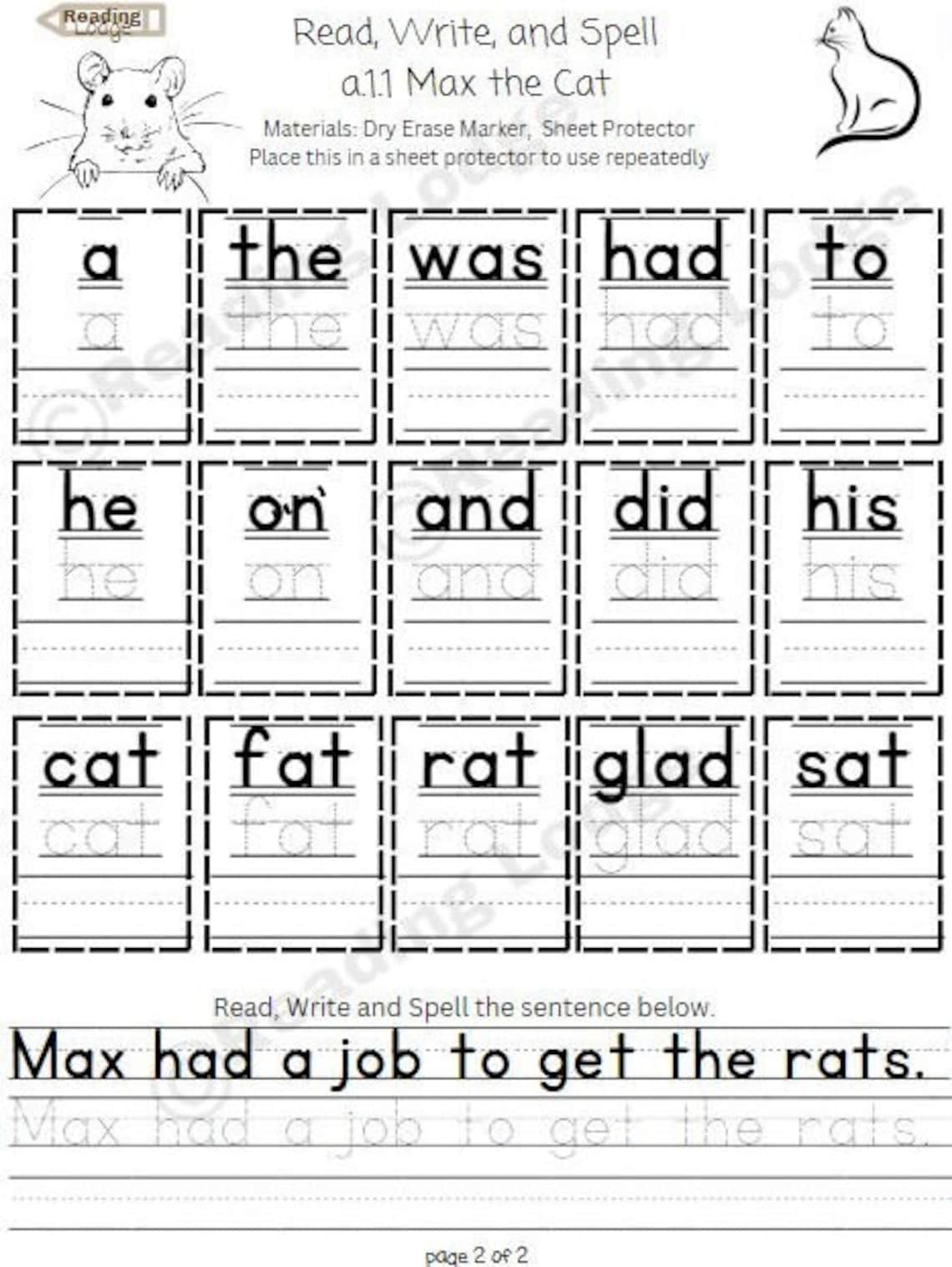 Short A Skills 1 Reading Practice Reading Comprehension Skills ...