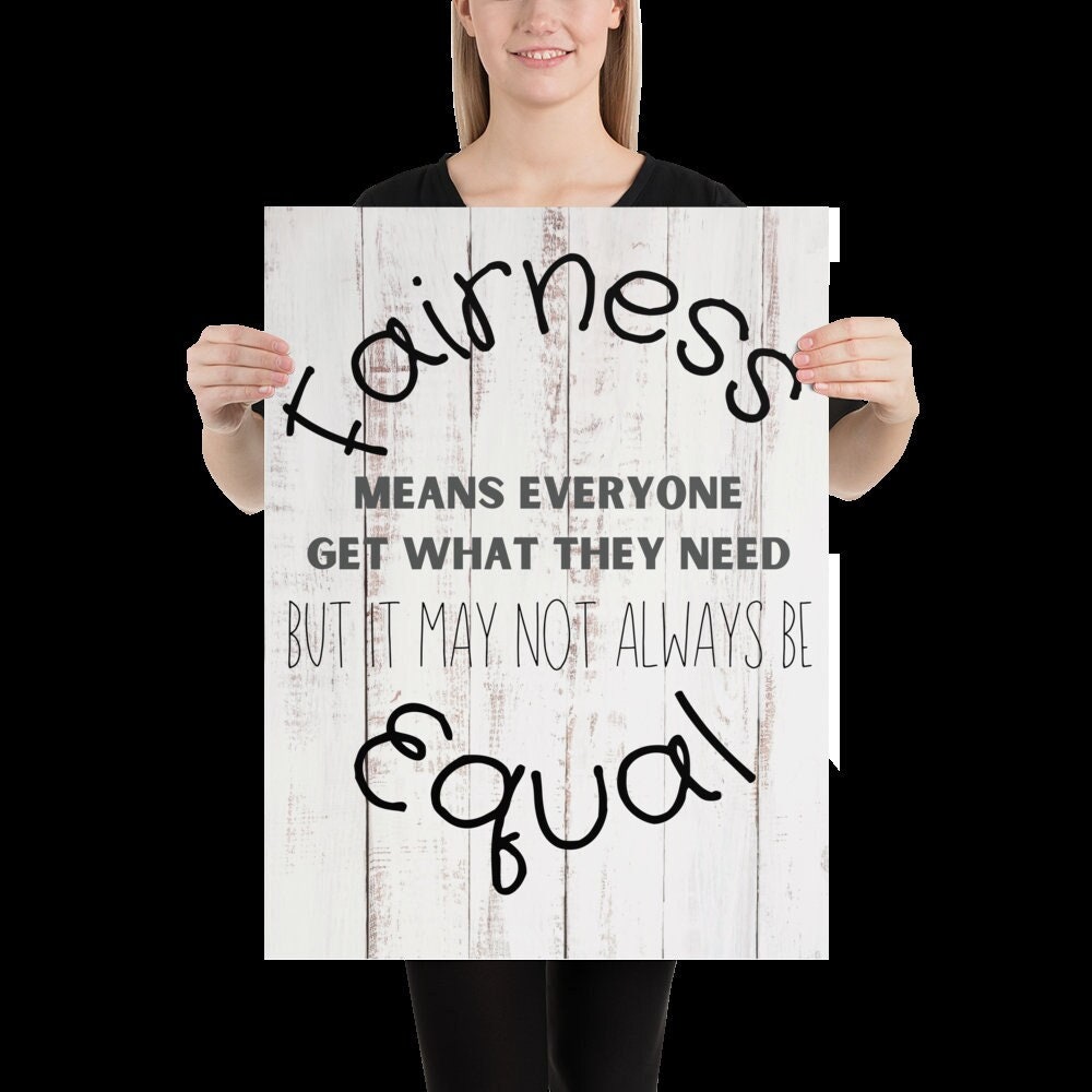 Fairness and Equality Poster (print Only) - Etsy