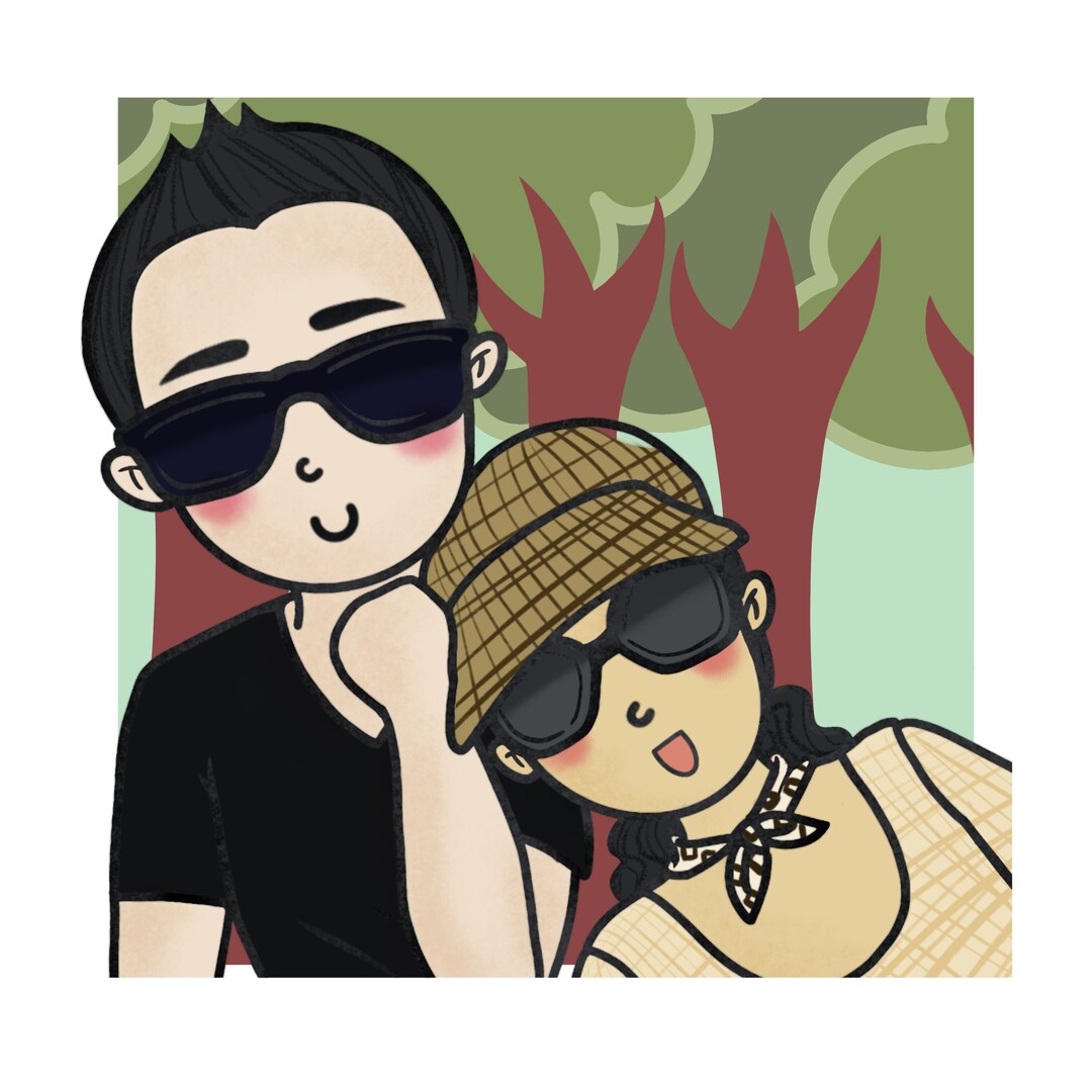Custom Cute Cartoon Illustration: Perfect Personalized Gift for Couples ...