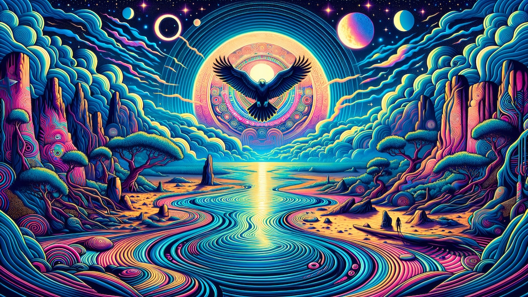 Bunjil Soars Over Bunurong: Aboriginal Digital Art Print (personal Use ...