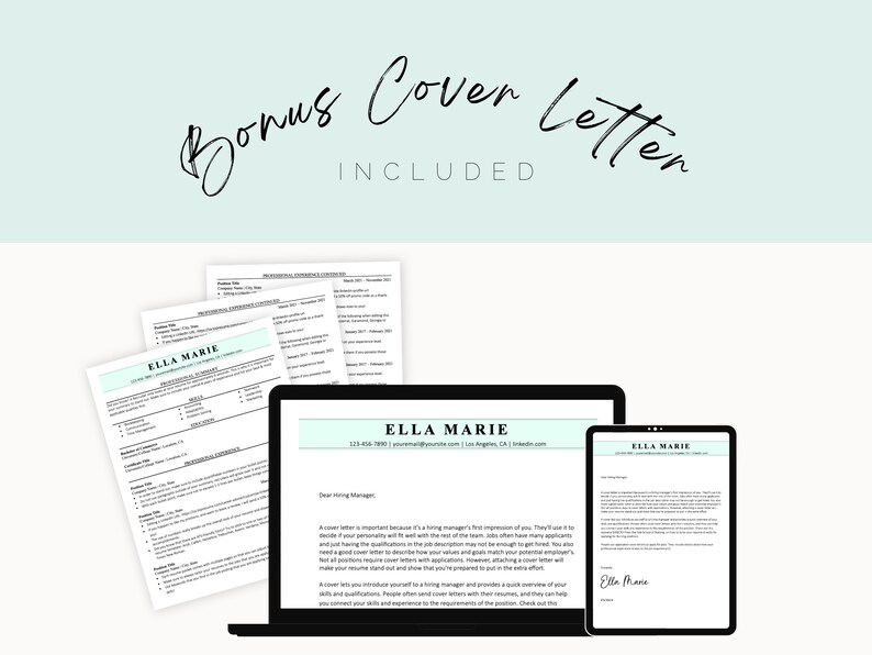Resume Template Resume CV Template CV Digital Download - Etsy
