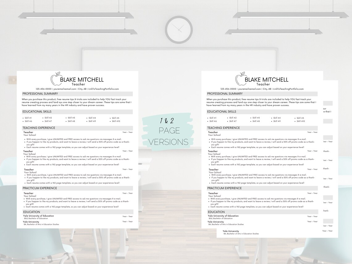 Resume Template CV Template Resume CV Digital Download - Etsy