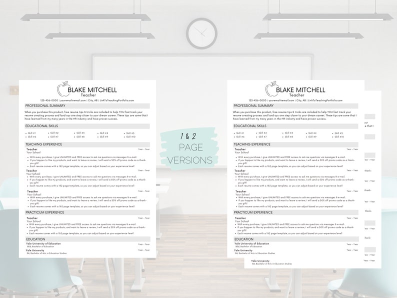 Resume Template CV Template Resume CV Digital Download - Etsy