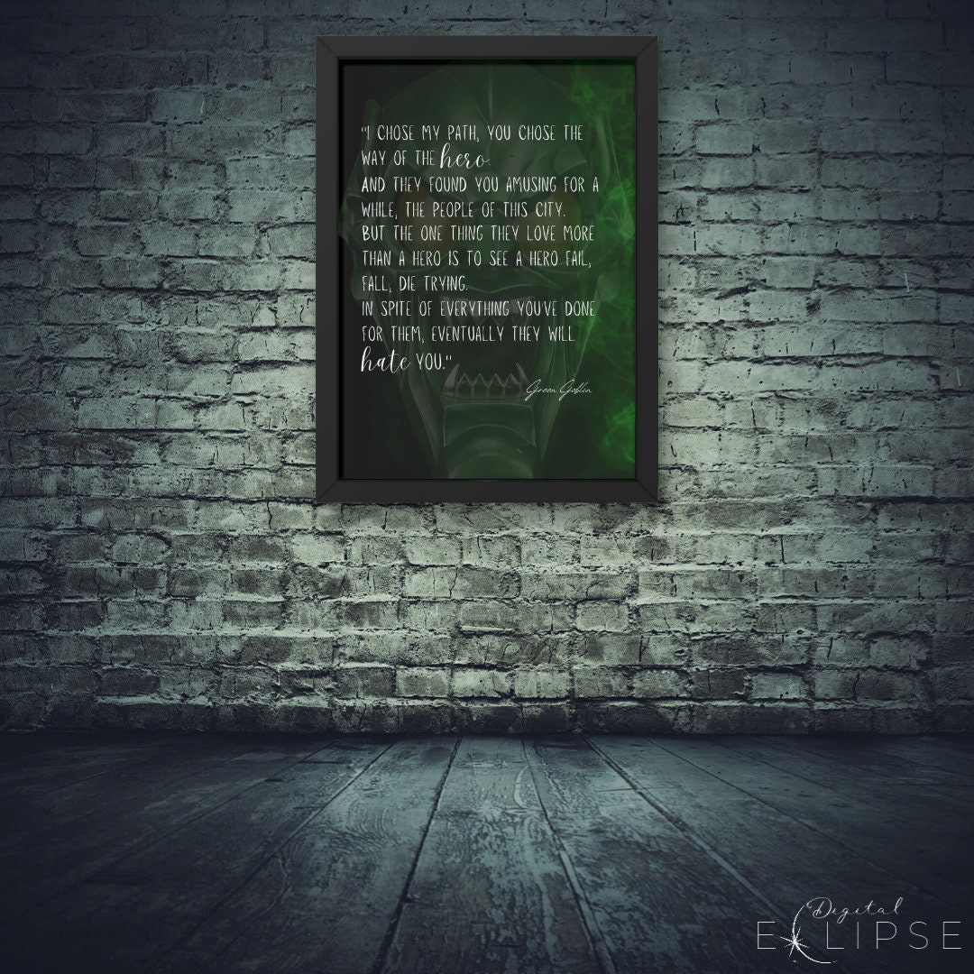 Green Goblin Quote - Poster - Etsy