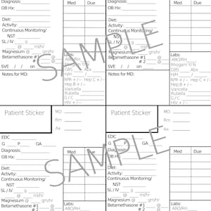 Antepartum / Intrapartum Report Sheet - Etsy