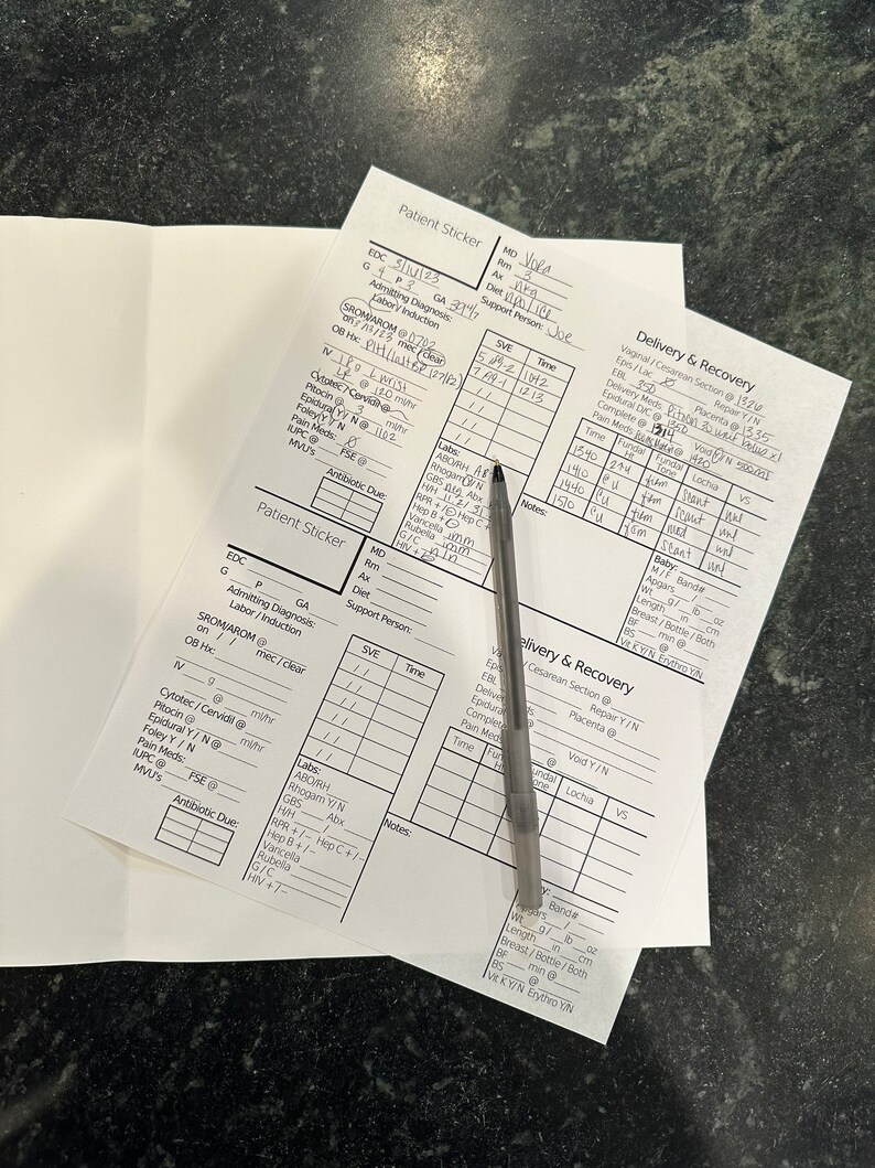 Labor & Delivery Report Sheet- Two Patients (8.5 X 11) - Etsy