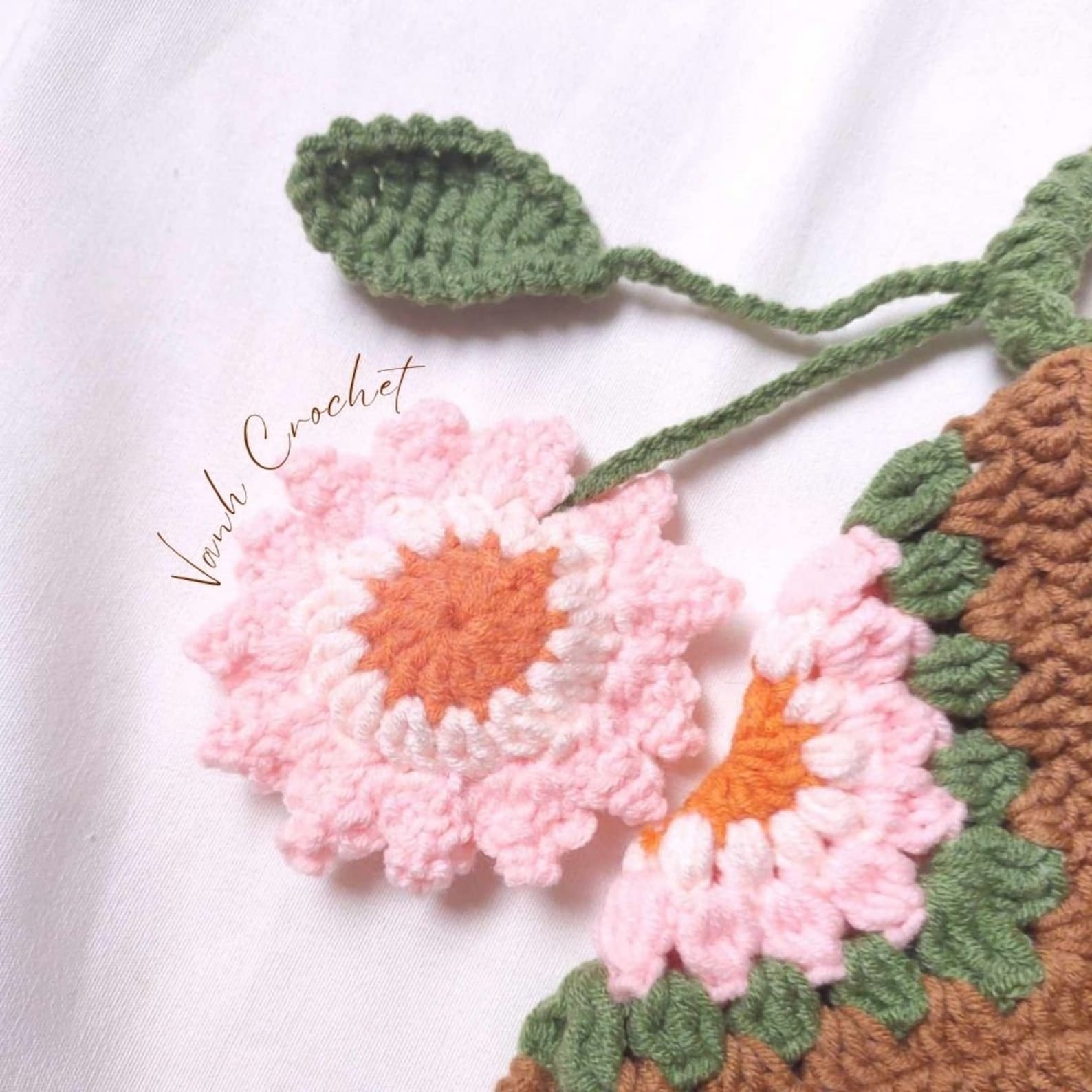 Dark Brown Granny Square Bag, Sunflower Handbag, Handmade Purse - Etsy