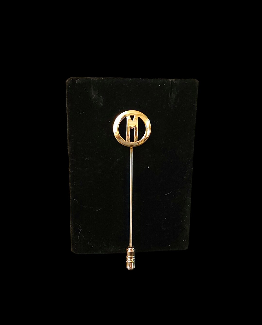 Vintage Gold Tone Letter M Circle Stick Pin / Lapel Pin - Etsy