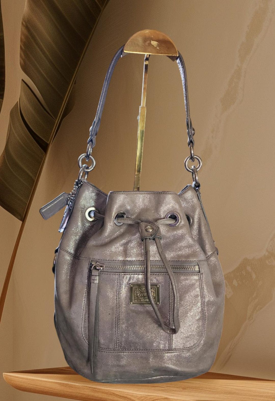 Coach Metallic Poppy Draw String Shoulder Bag - Etsy
