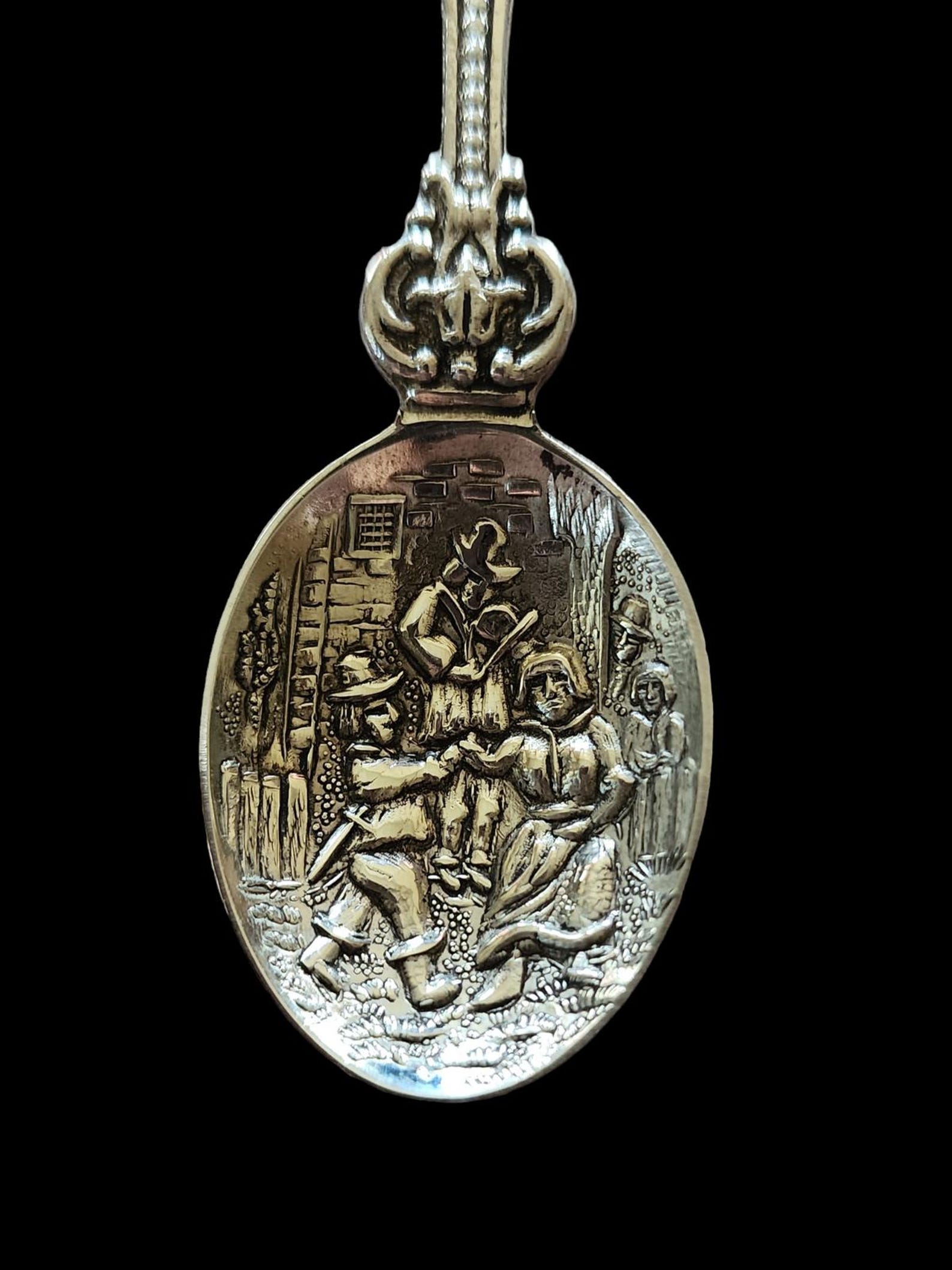 Vintage Sterling Spoon Dancing Playing Music Behind and Hotel De Ville ...