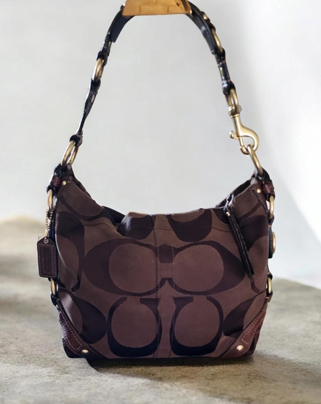 Vintage Coach 10619 Carly Signature Chocolate Brown Hobo Bag - Etsy