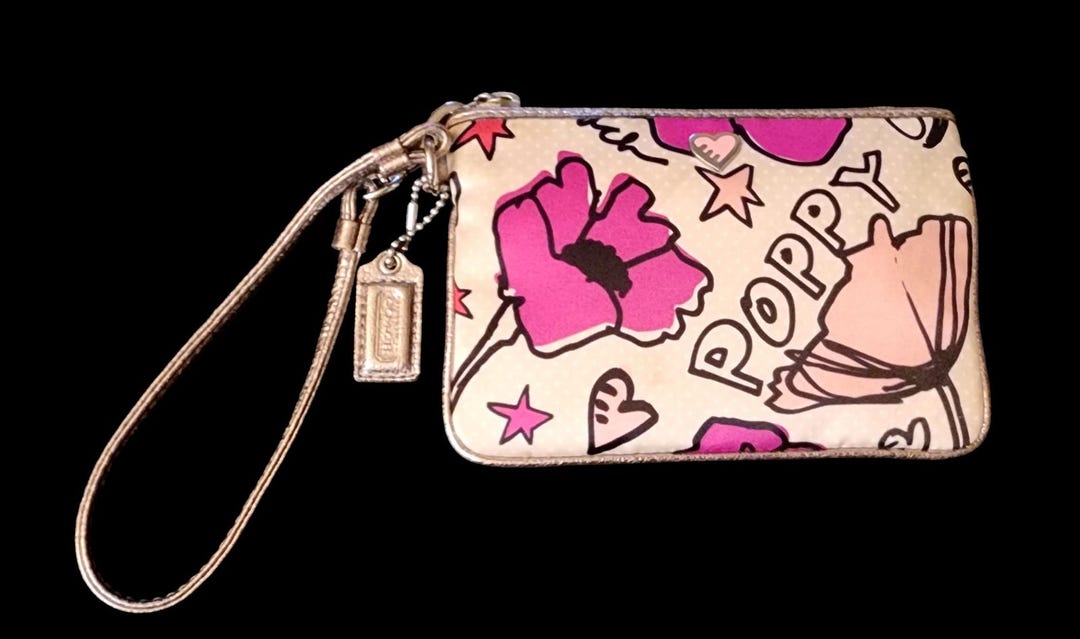 Limited Edition COACH Poppy Kyra Pop Art Wristlet Pink Floral ...