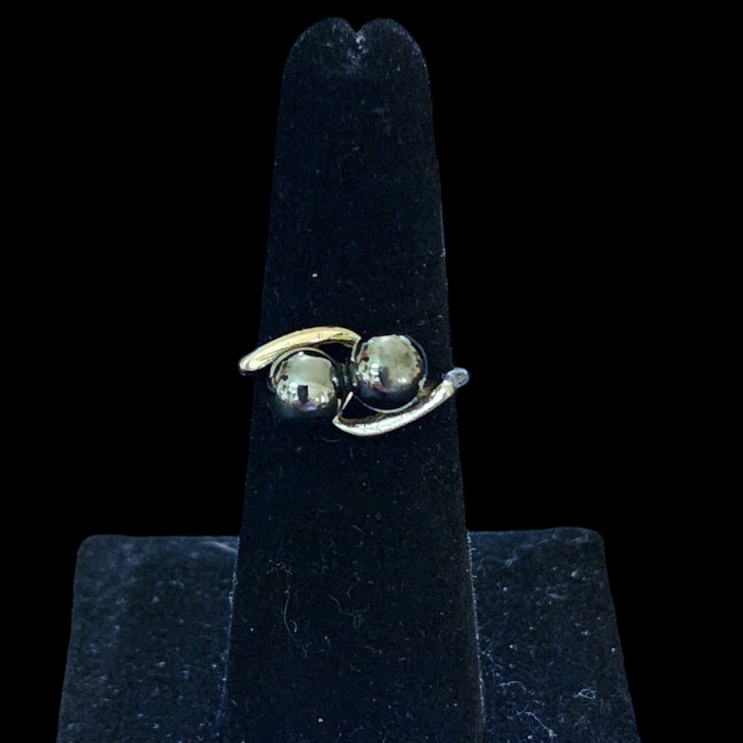 Sterling Silver Double Pearl Ring, Signed FIC Fine Jewelry, Vintage ...