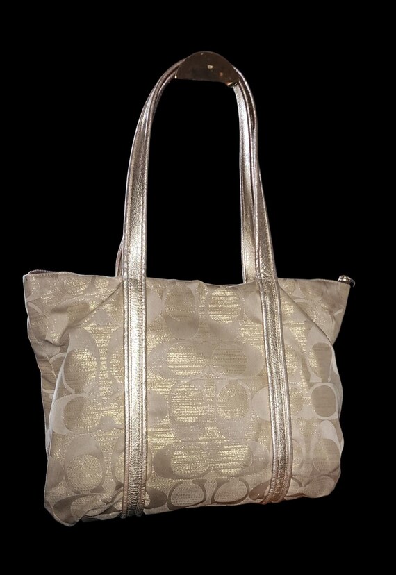 COACH Poppy Gold Signature Monogram Logo Jacquard Gl… - Gem