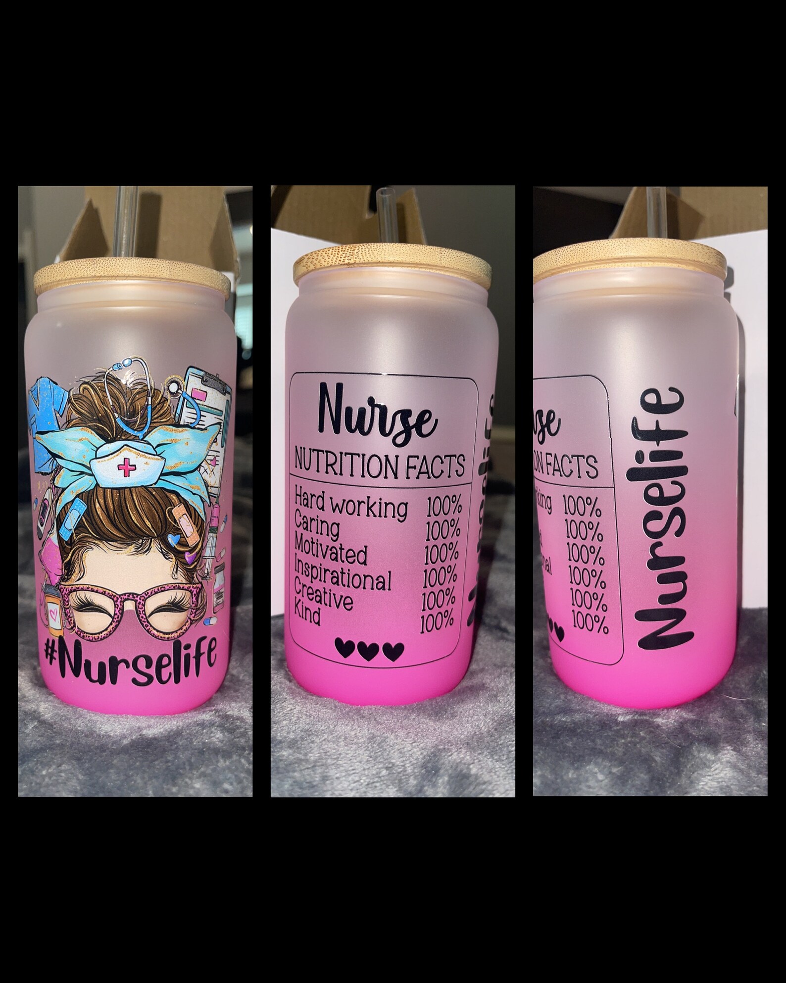 16oz Frosted Glass Cups - Ready to Ship - Etsy