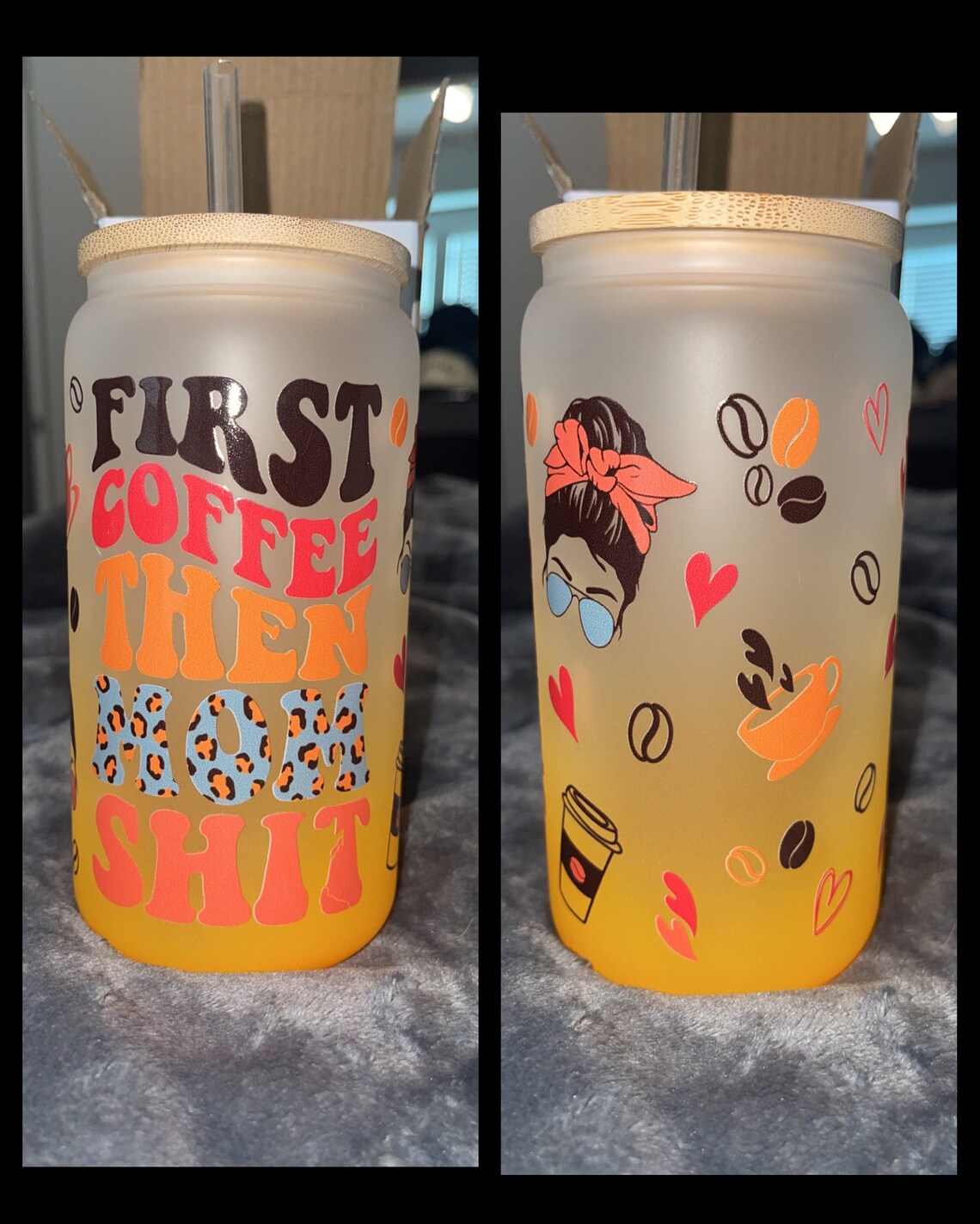 16oz Frosted Glass Cups - Ready to Ship - Etsy