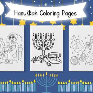 Hanukkah Themed Coloring Pages for Toddlers - Early Elementary. 25 ...