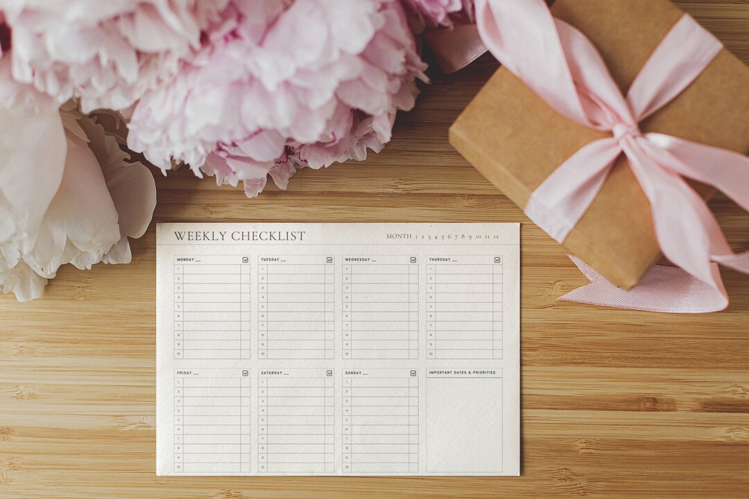 Weekly Checklist, Priority Tracker, Planners & Calendars, to Do List - Etsy