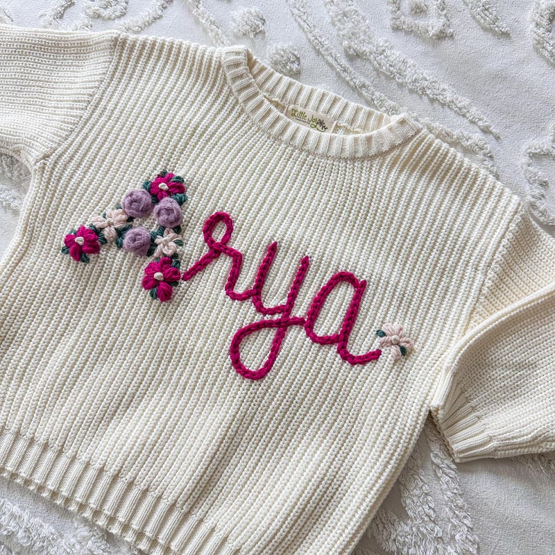 Embroidered Sweater - Etsy