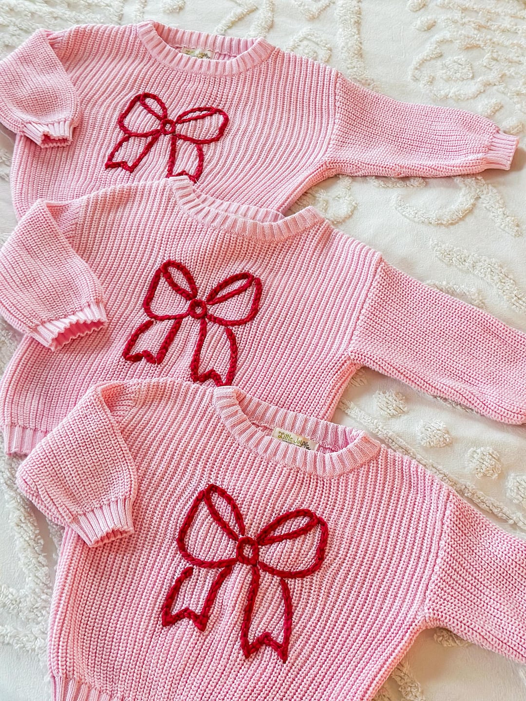 Bow Sweater, Baby, Toddler and Kid Chunky Knit - Etsy