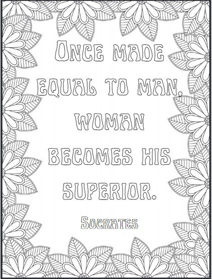 Philosophy & Flowers Coloring Pages With Quotes by Socrates - Etsy
