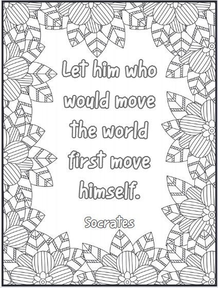 Philosophy & Flowers Coloring Pages With Quotes by Socrates - Etsy