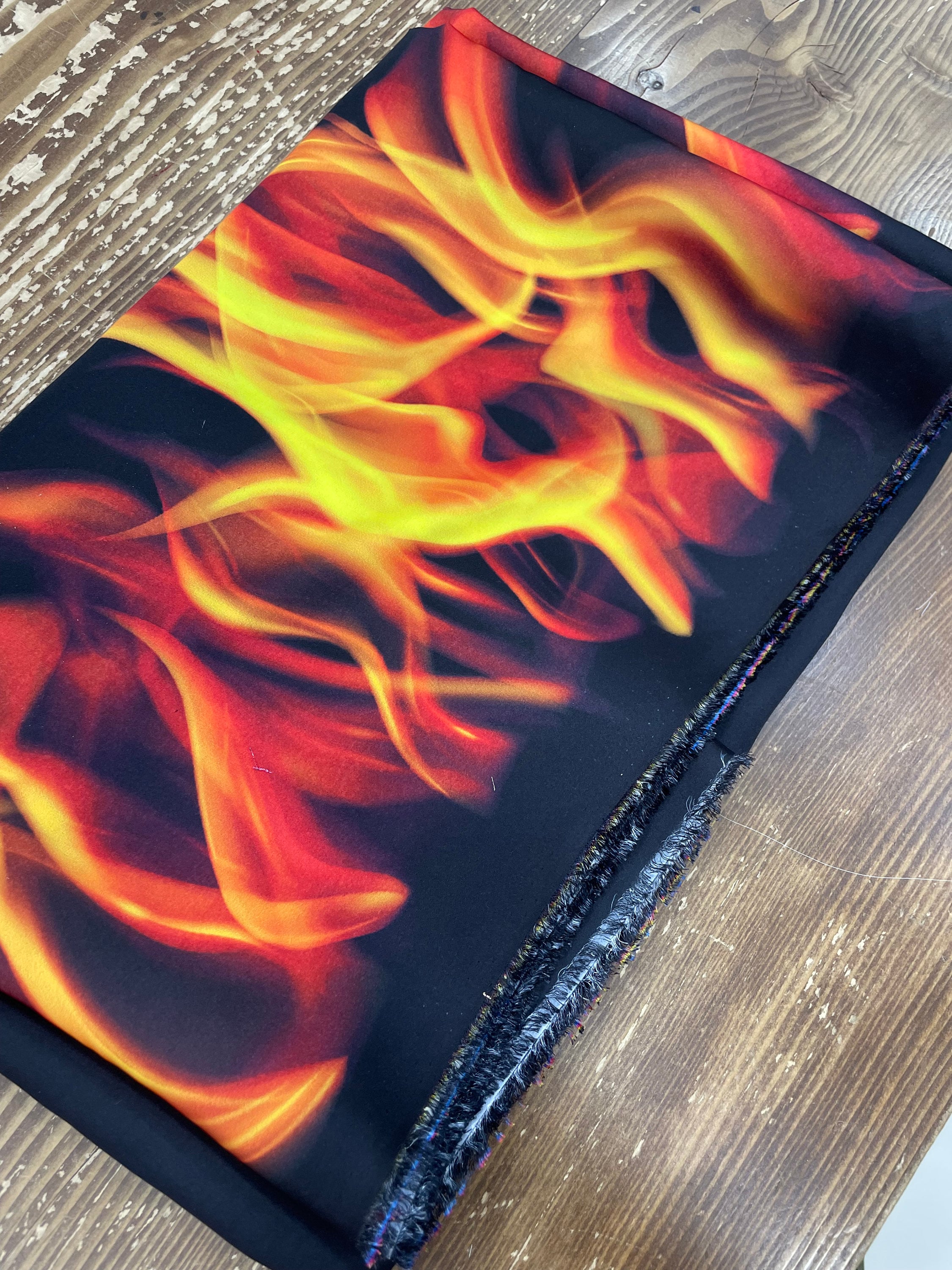 Flaming Silky Satin Fabric Printed on the Desired Fabric Typelr - Etsy