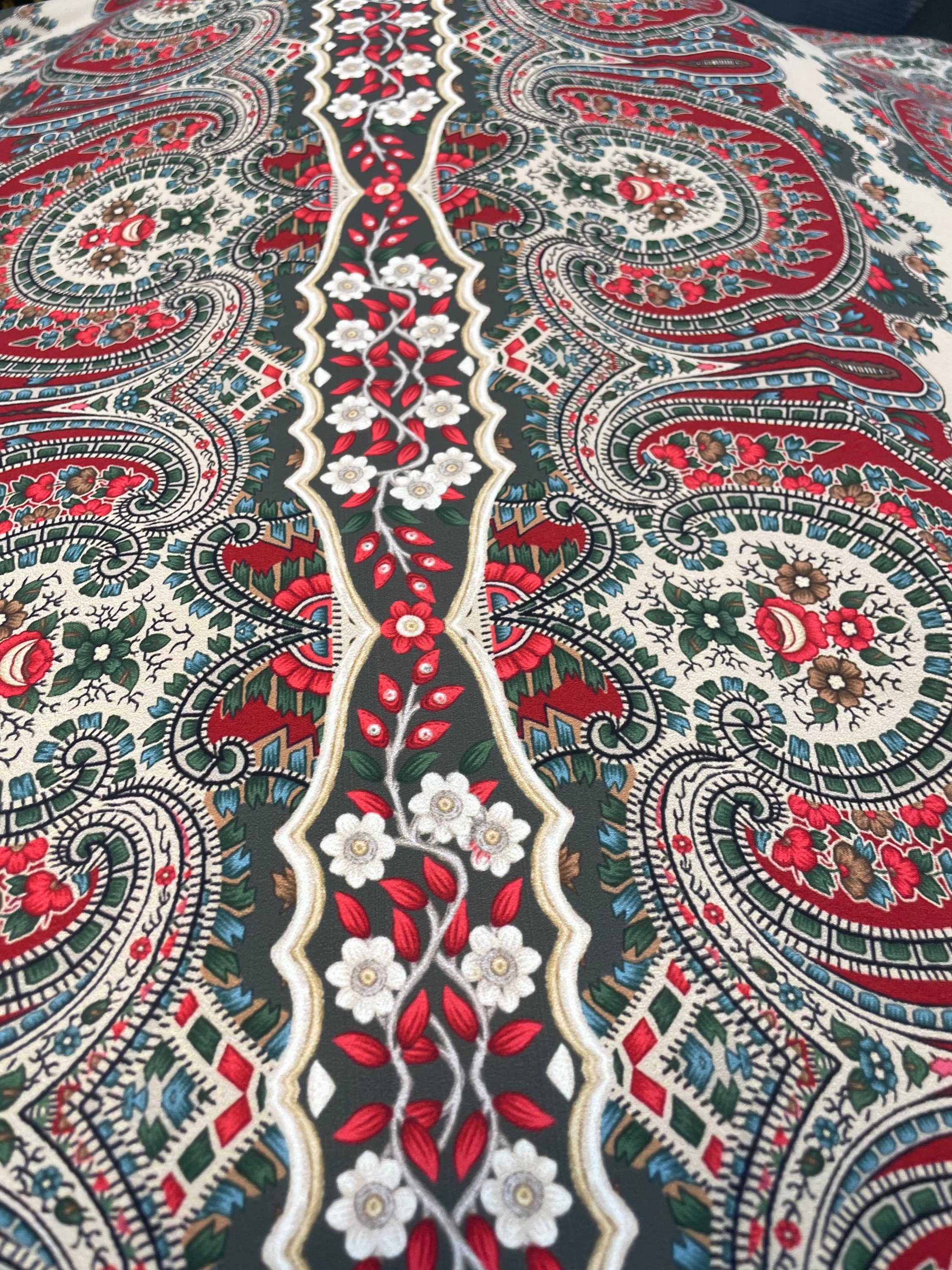 Ethnic Suzani Patterned Crepe Fabric printed on the Desired Fabric Such ...