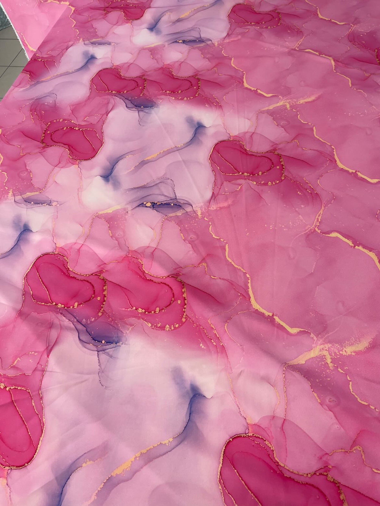 Pink Satin Tie Dye Pattern Satin Fabric by the Yard - Etsy