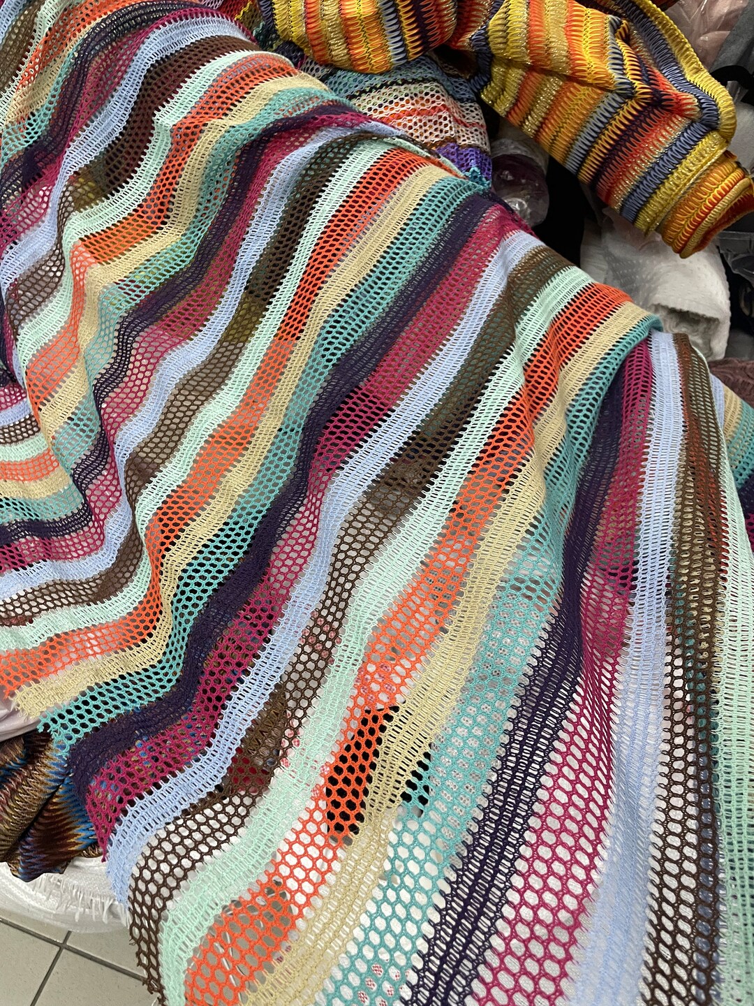 Colored Mesh Knitted Fabric-mb - Etsy