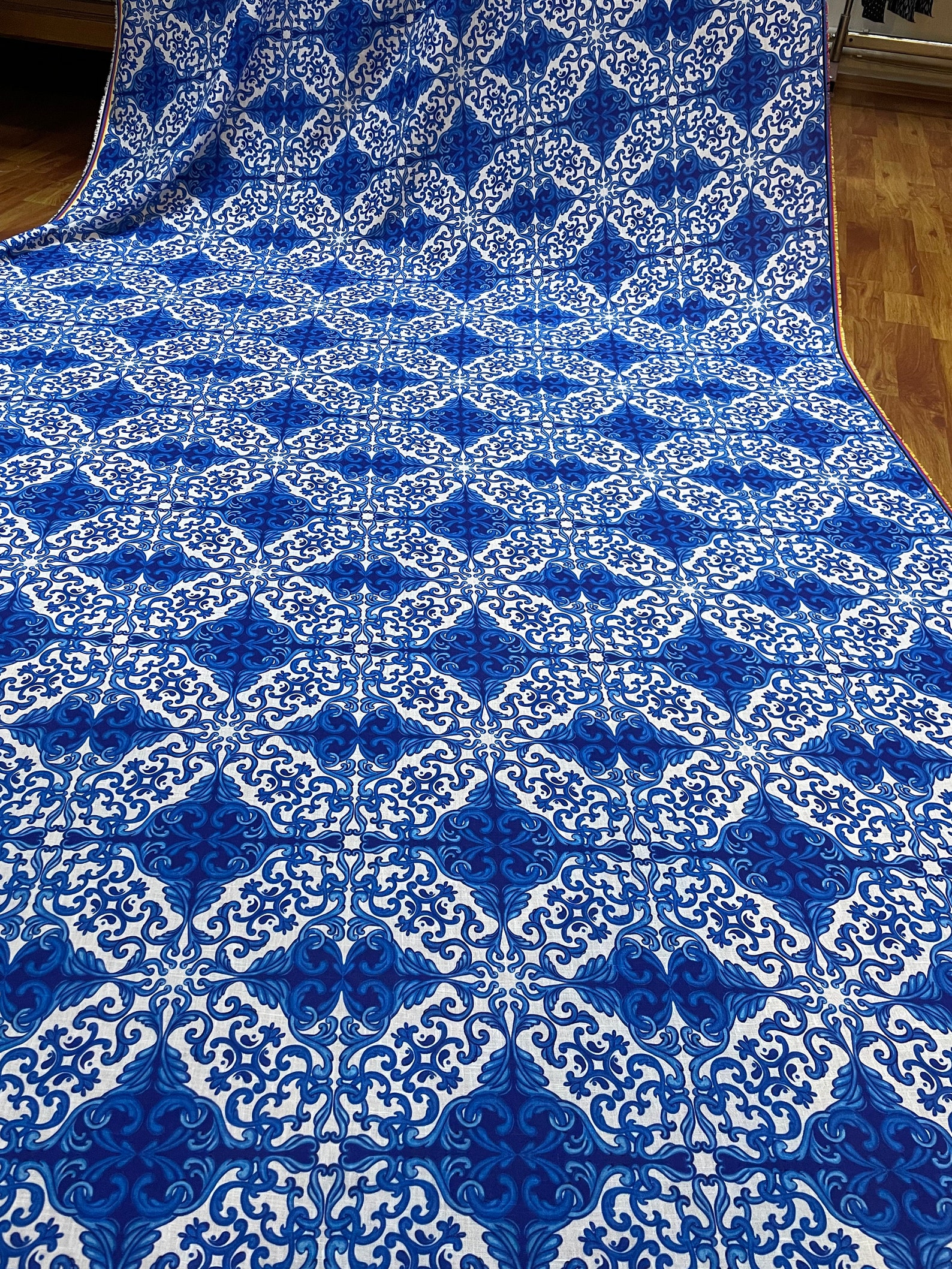 Linen Fabric Blue White Candidate to Be Our Favorite Pattern ...