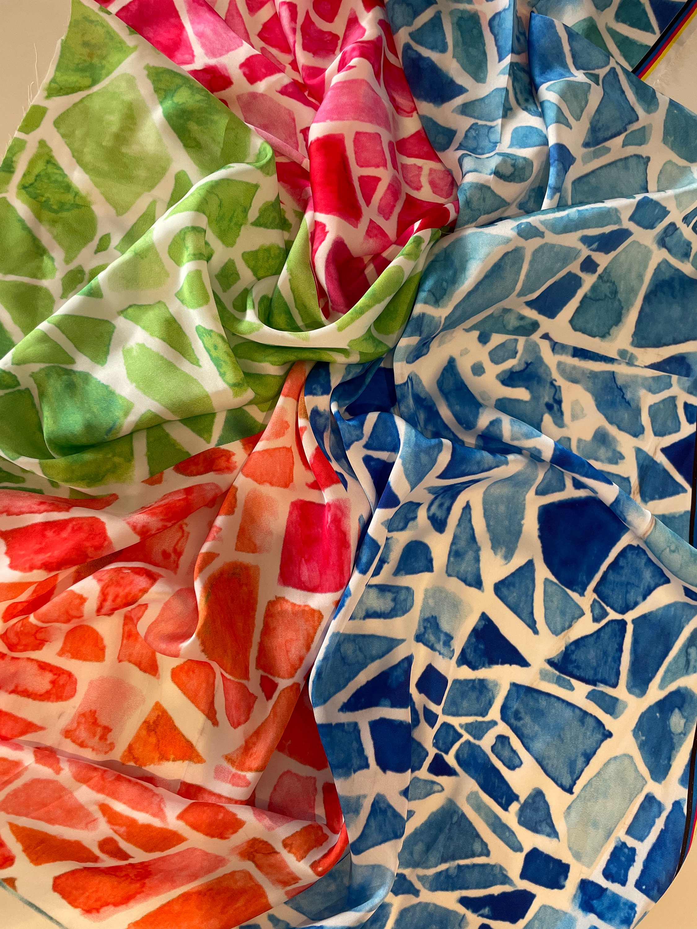 Mini Sweet Triangles Silk Satin Dress Fabric - Etsy