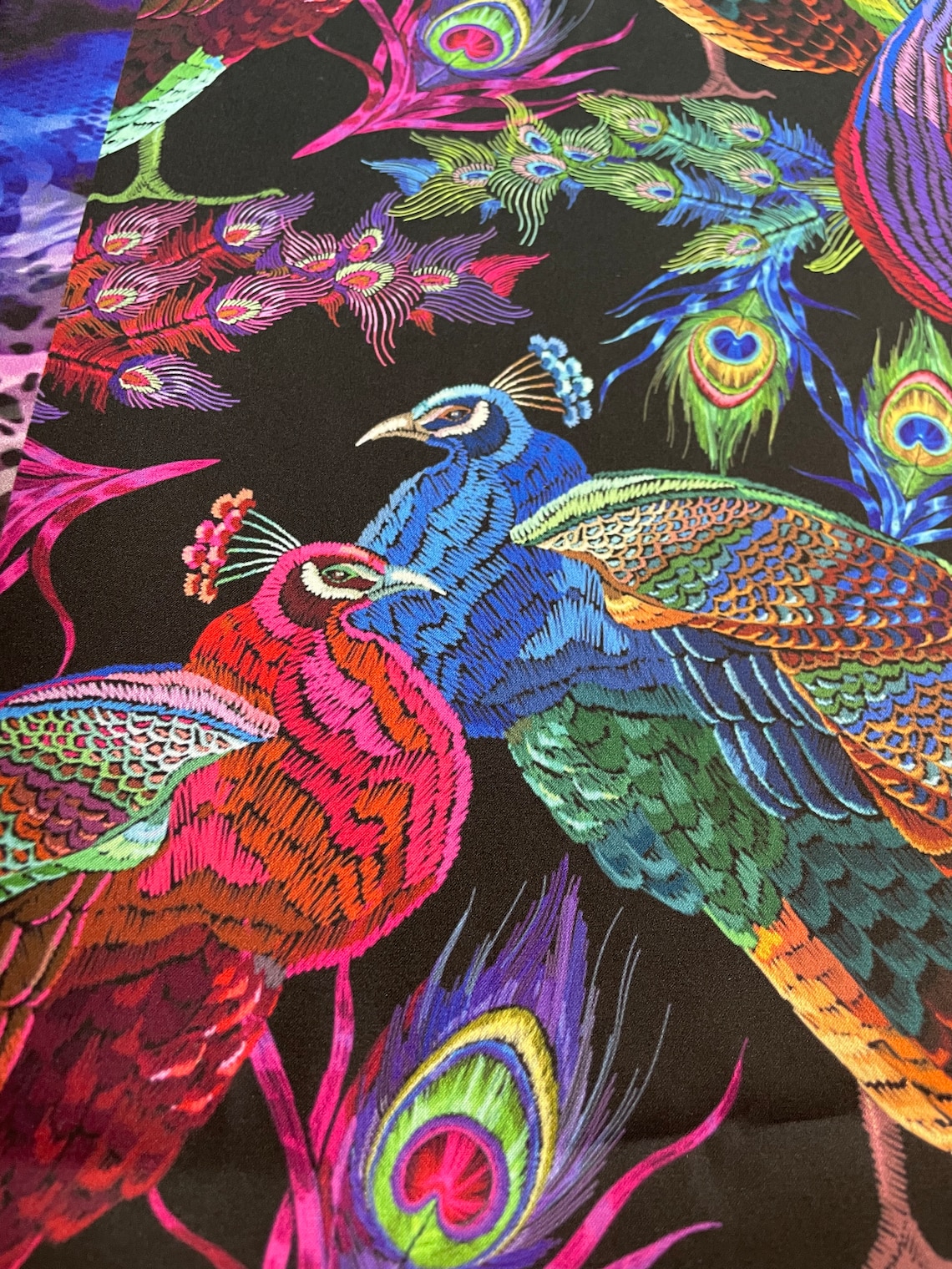 Peacock Gorgeous Silky Satin Fabric Highquality Fabric - Etsy