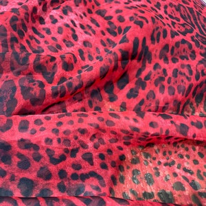 Silky Chiffon Fabric Red Leopard -(our Patterns Are Printed on the ...