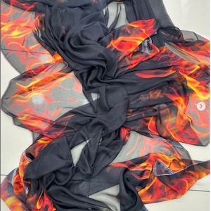 Flaming Silky Satin Fabric - Printed on the Desired Fabric Type--lr - Etsy