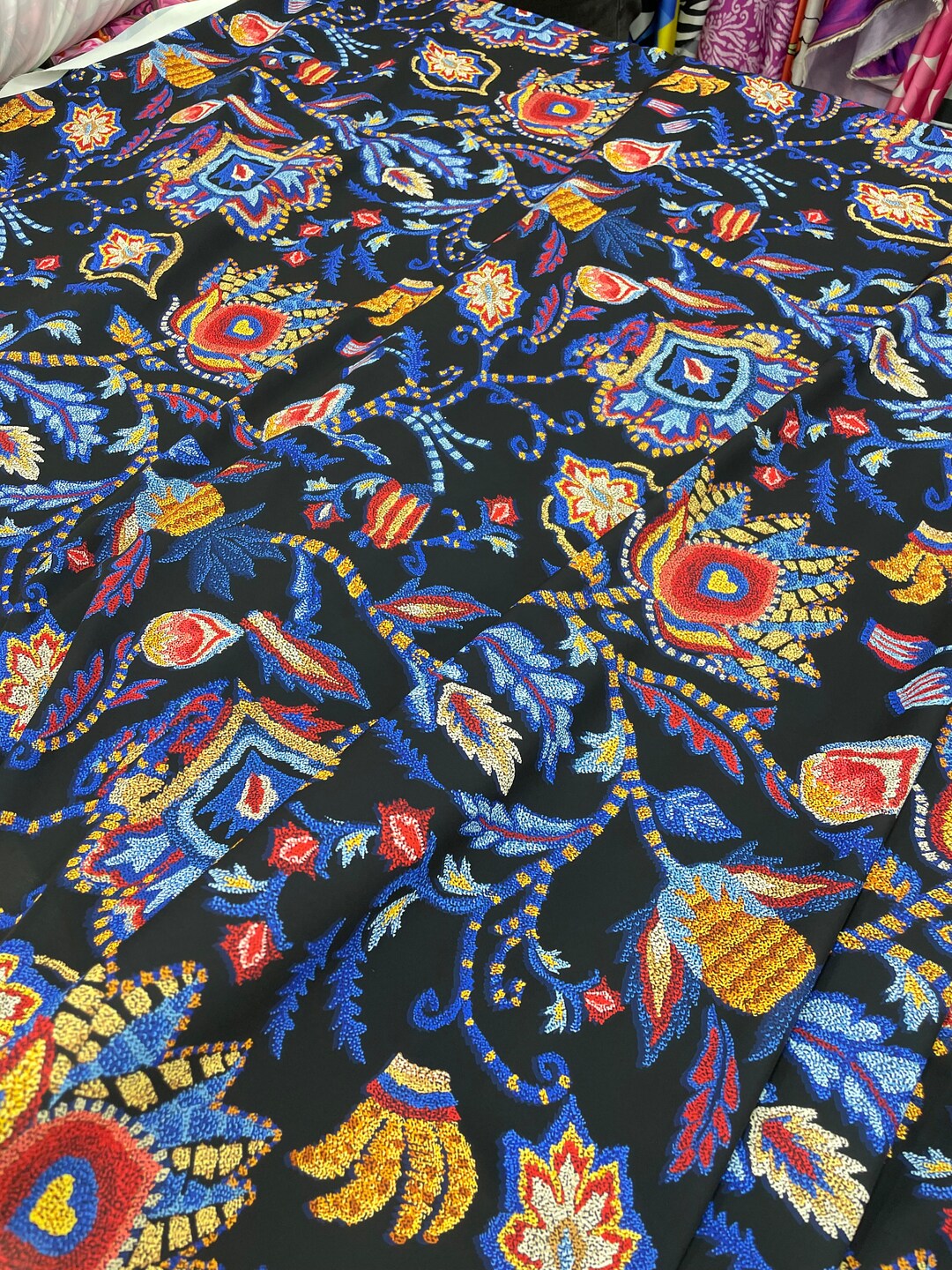 Jessica Crepe Fabric With Embroidery Look - Printed on the Desired ...