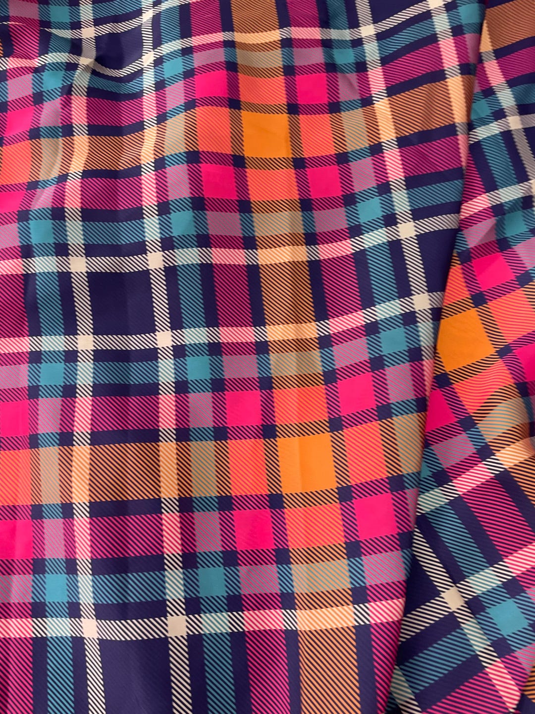 Multicolor Plaid Tartan Linen Fabric: Dressmaking, Upholstery, Sewing ...