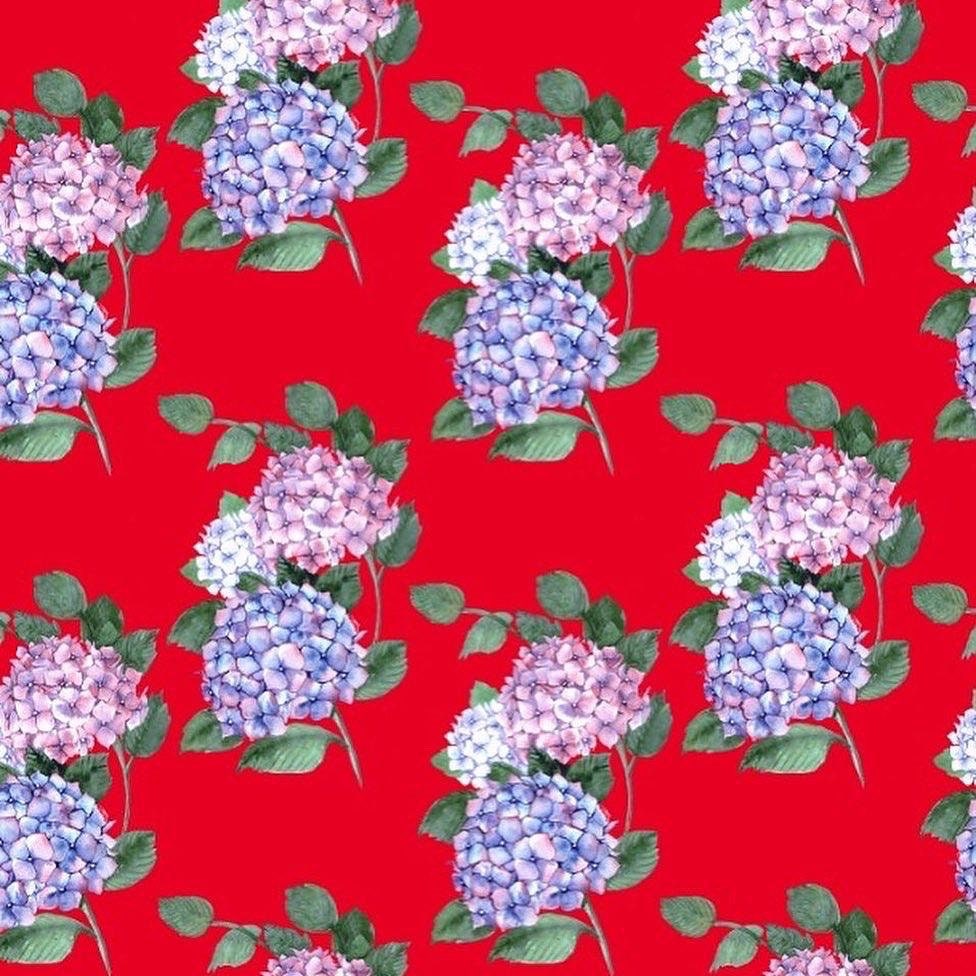 Hydrangea Floral Pattern Crep Fabric-8 Colour - Etsy