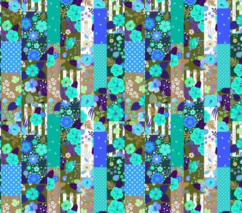 Patchwork Flower Pattern Linen Fabric Fast & FREE SHIPPING - Etsy