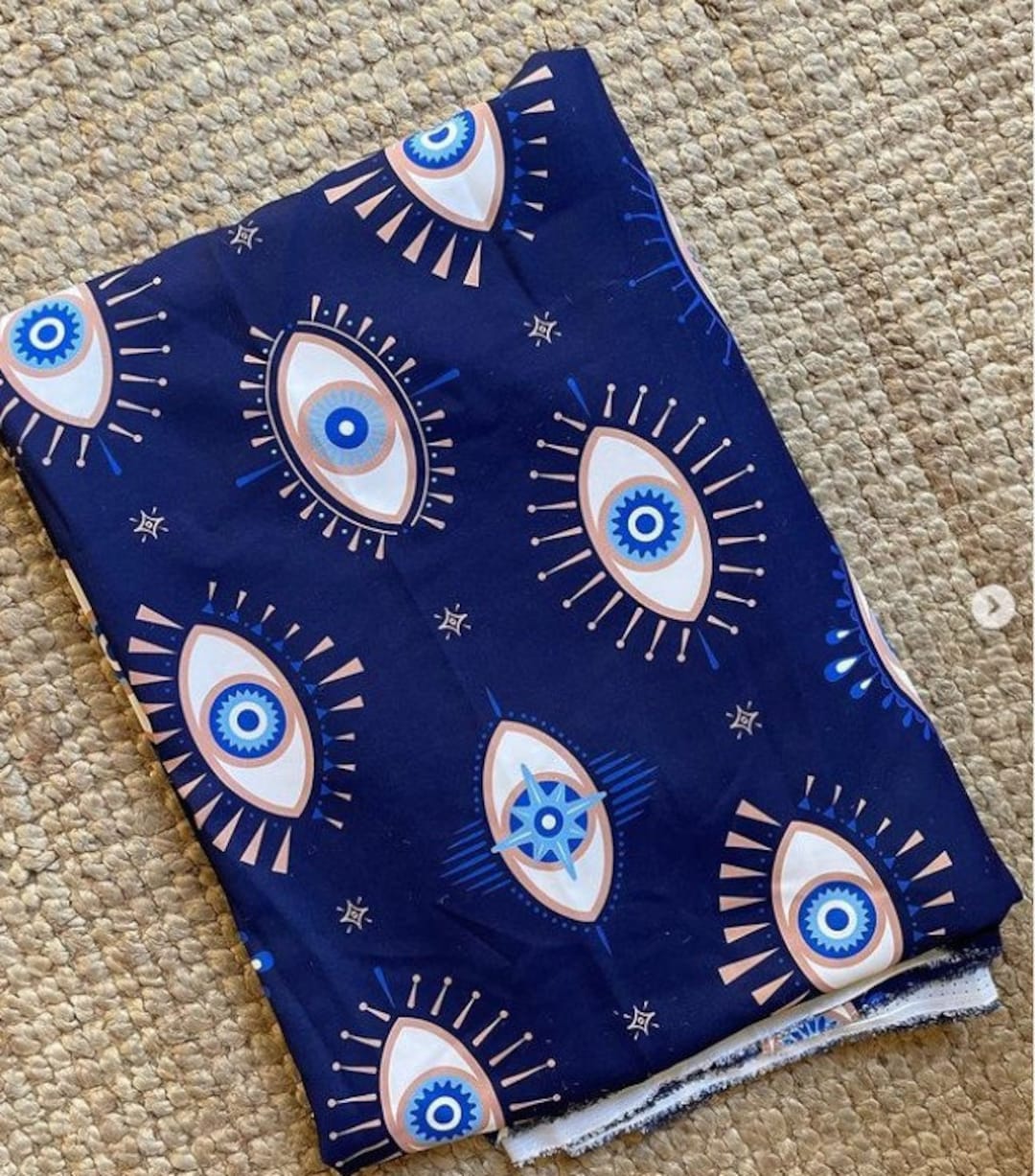 Evil Eye Pattern -linen You Can Order Whatever Fabric Type You Want ...
