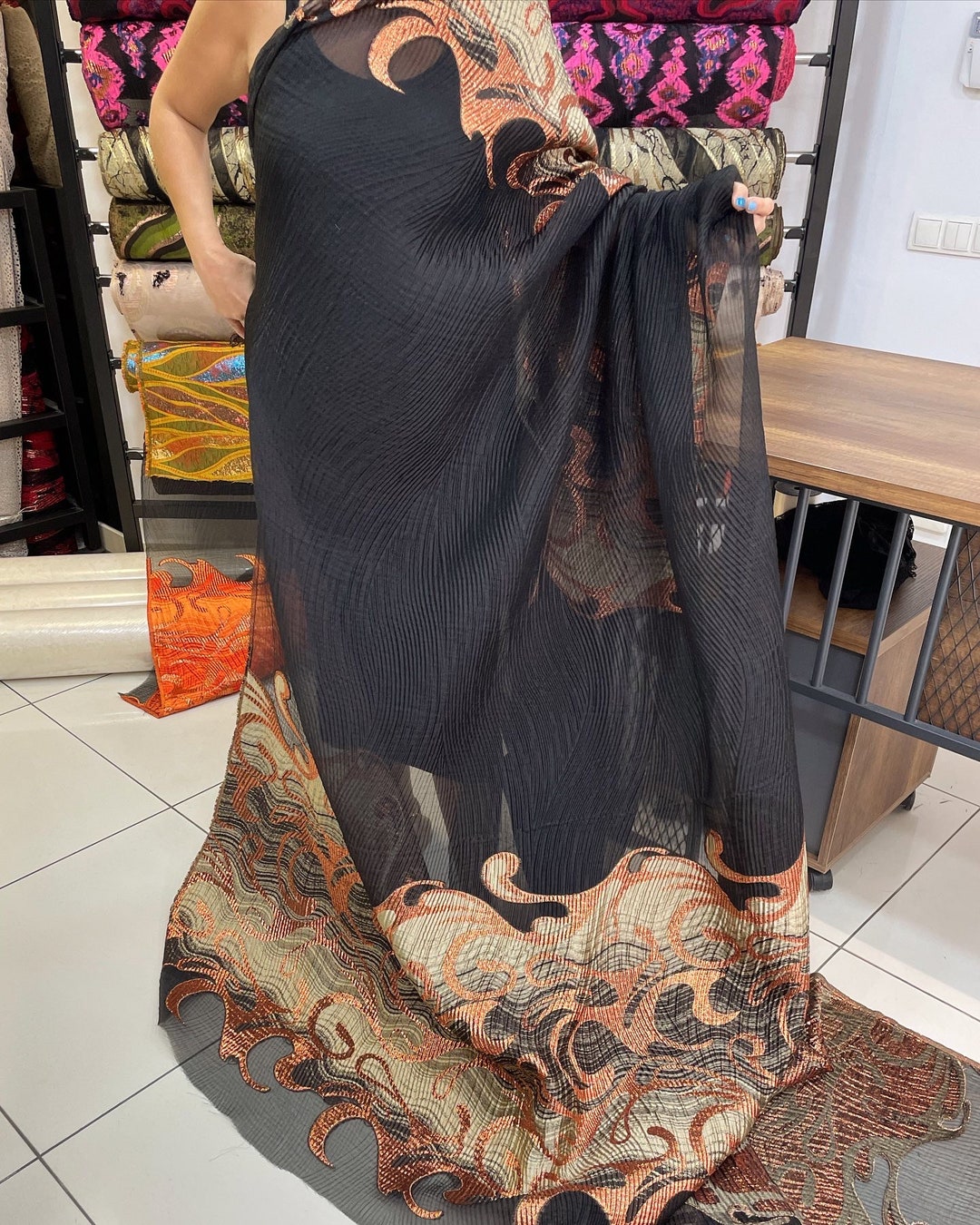 Flaming, Very Cool Organza Jacquard Fabric Luxury Fabrics KS - Etsy