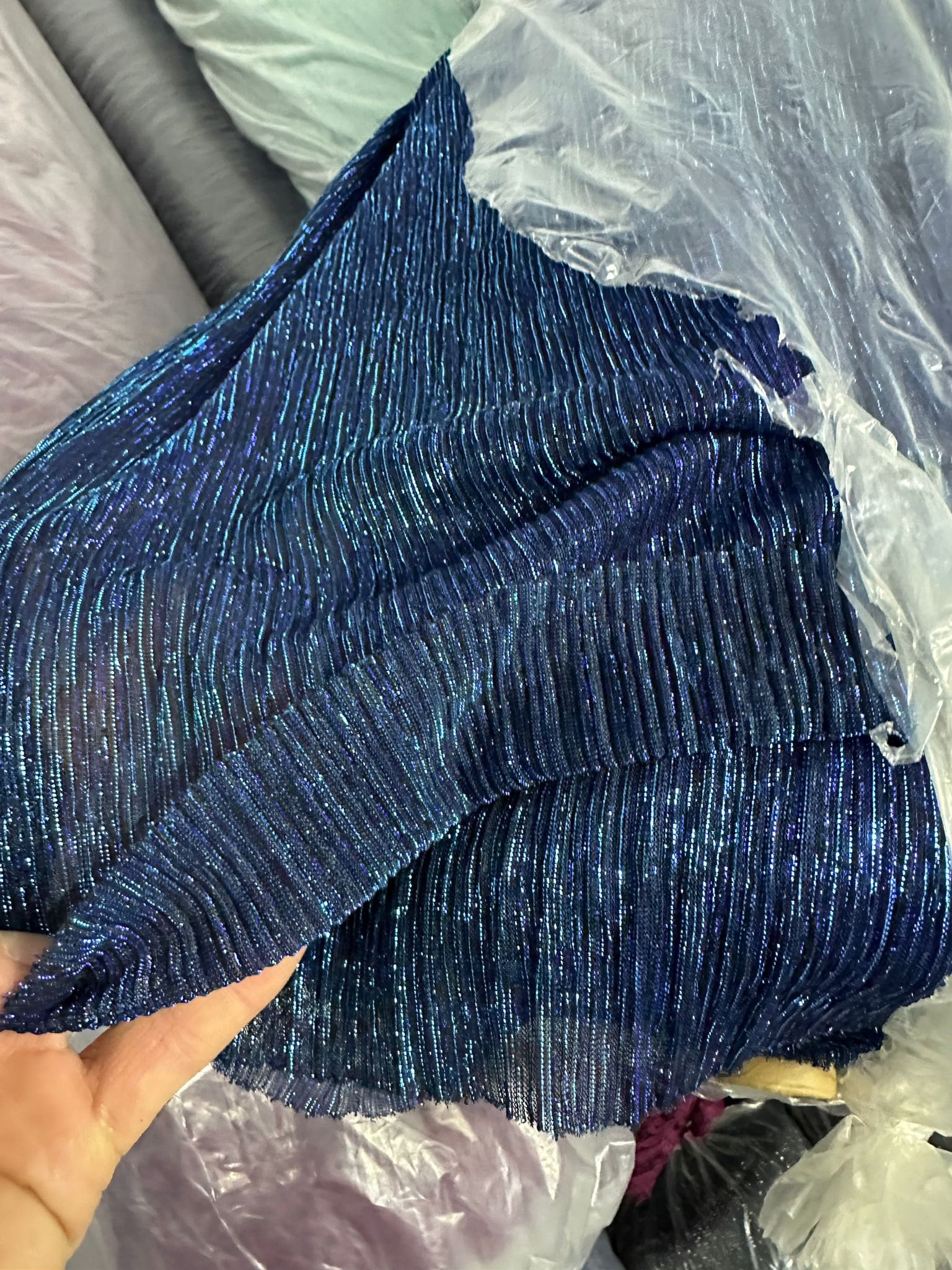 Metallic Crinkle Pleated Fabric: 2-way Stretch Moonlight Material - Etsy