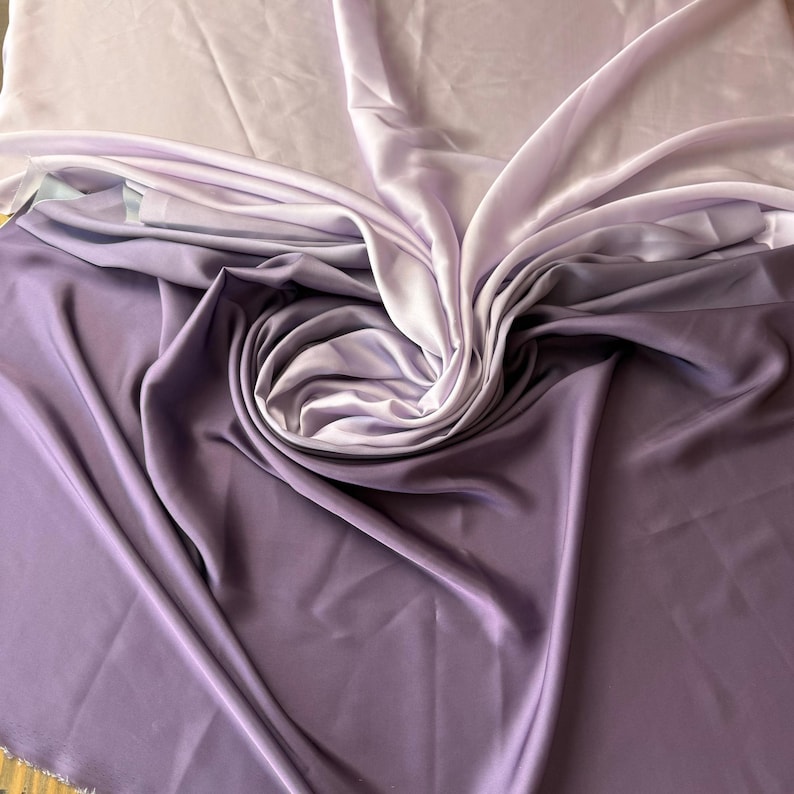 Lilac Purple Ombre Satin Fabric – Silky Gradient Sewing Material - Etsy