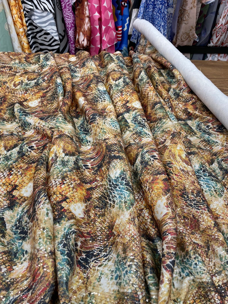 Sequin Lycra Fabric exotic Animal Pattern - Etsy