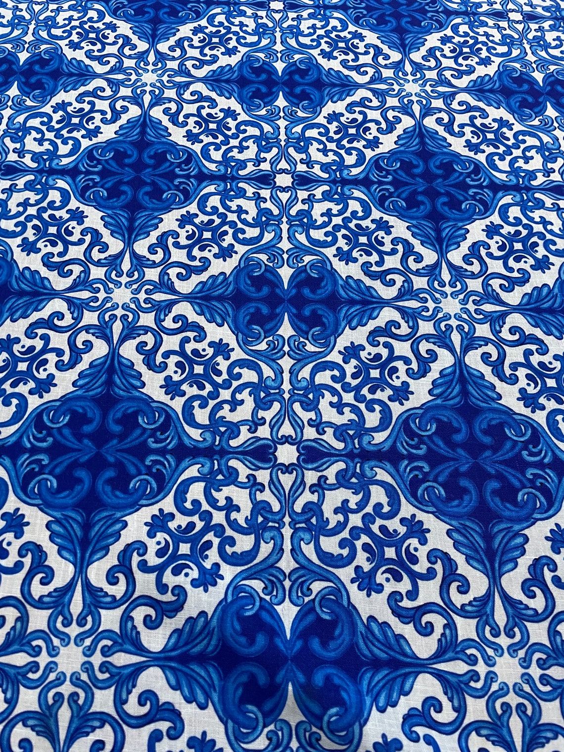 Linen Fabric Blue White Candidate to Be Our Favorite - Etsy