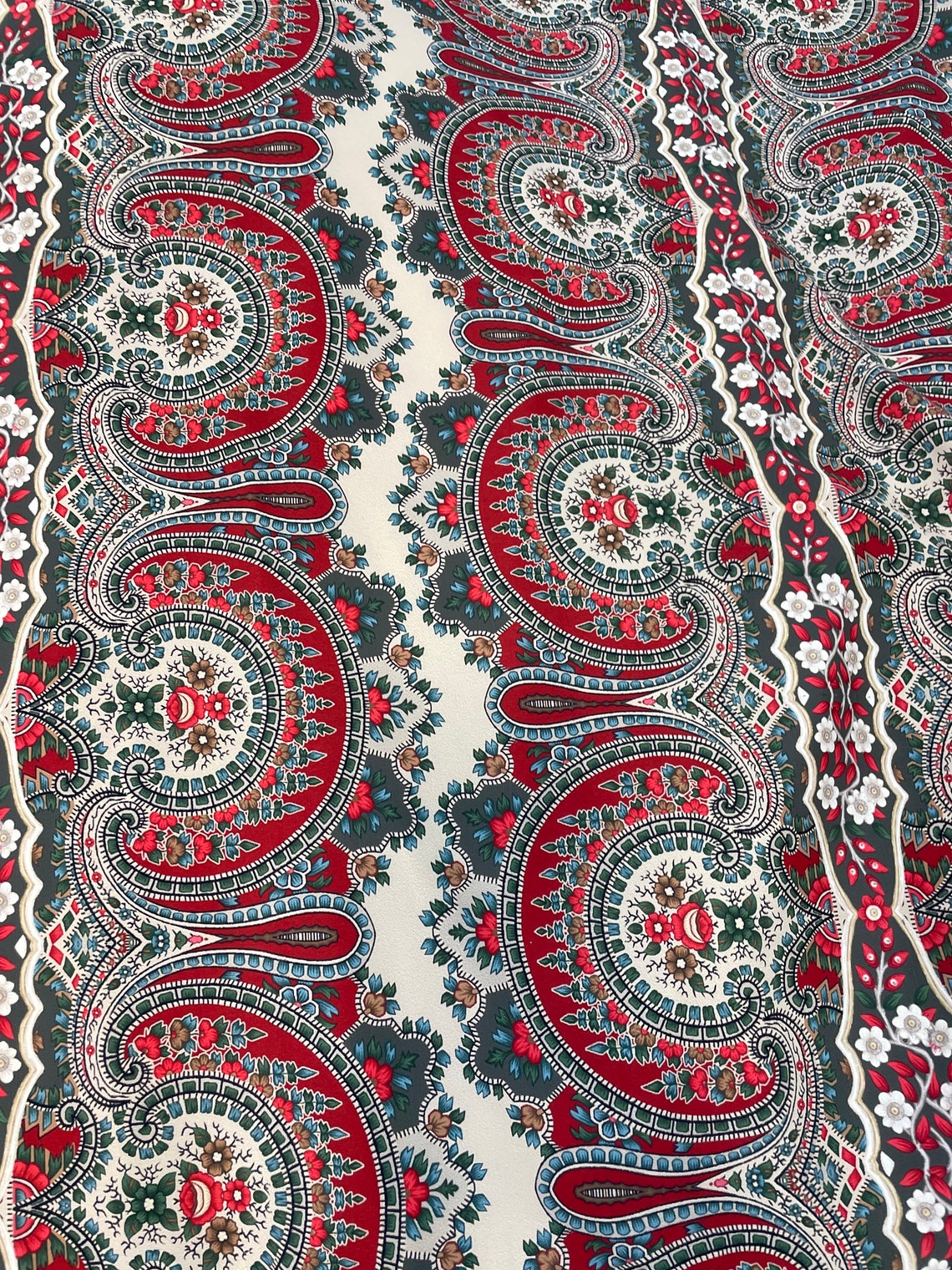 Ethnic Suzani Patterned Crepe Fabric printed on the Desired Fabric Such ...