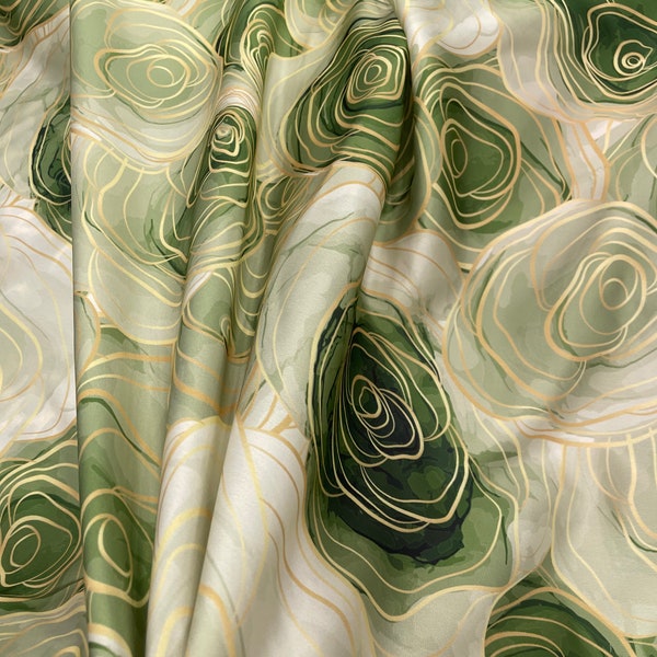 Floral Satin Fabric - Etsy